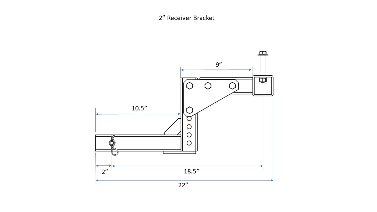 2" Receiver Mount Bracket - Bluestreak Equipment Magnetics