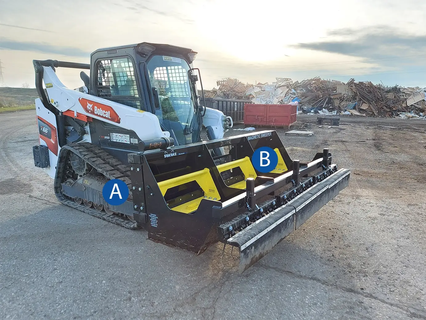 Sokoke skid steer/front end loader magnetic sweeper