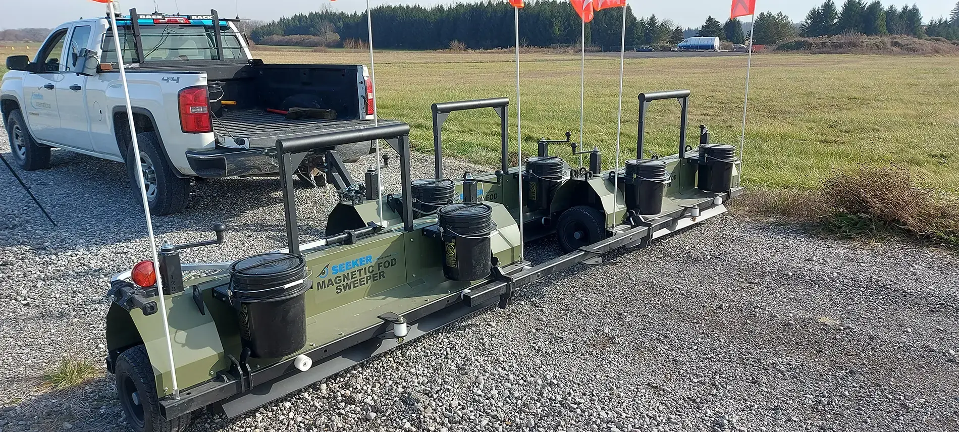 Airport FOD Control Magnetic Sweepers - Bluestreak Equipment Magnetics