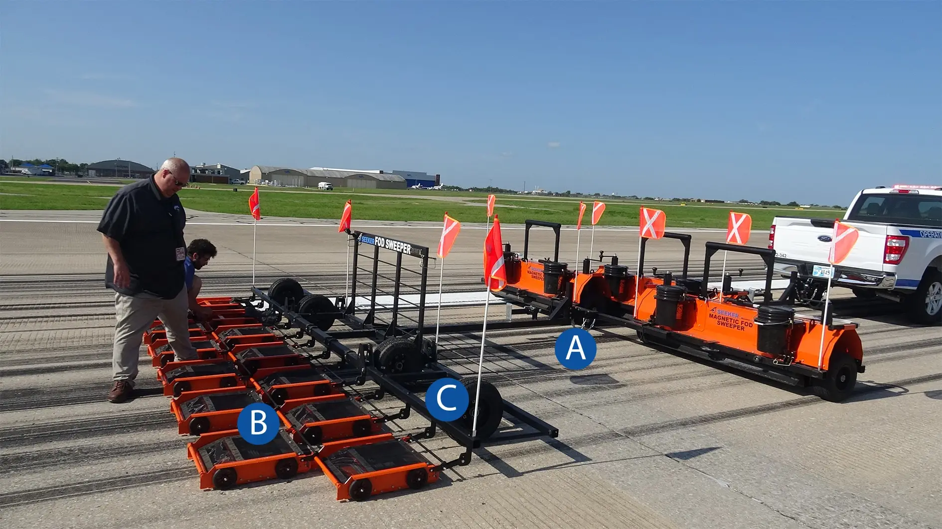 Seeker Airdrag FOD Friction Sweeper - Bluestreak Equipment Magnetics